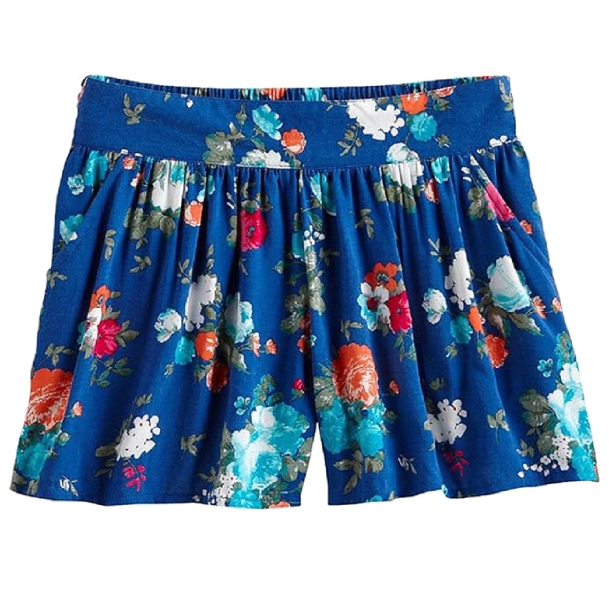Mudd Big Girls Paperback Soft Shorts, Blue Floral Large (12) - Walmart.com