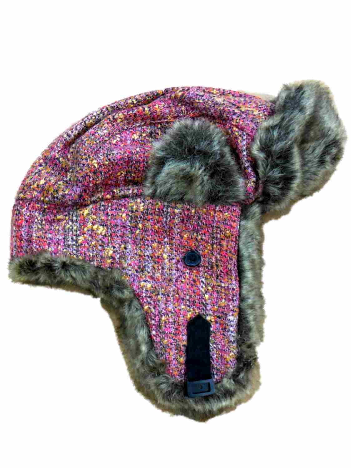 Mudd Women's Pink Knit Trapper Style Hat With Faux Fur Lining - Walmart.com