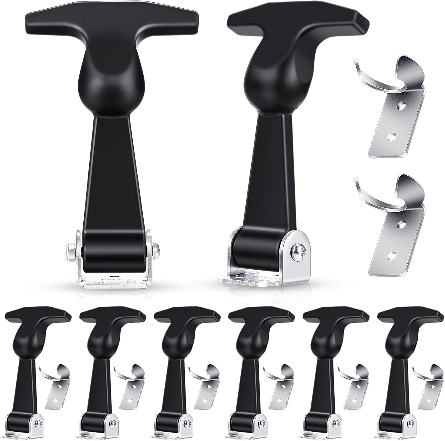 Mudder 8 Pcs Elastic Stainless Steel Rubber Hood Catch 4.7 Inch ...