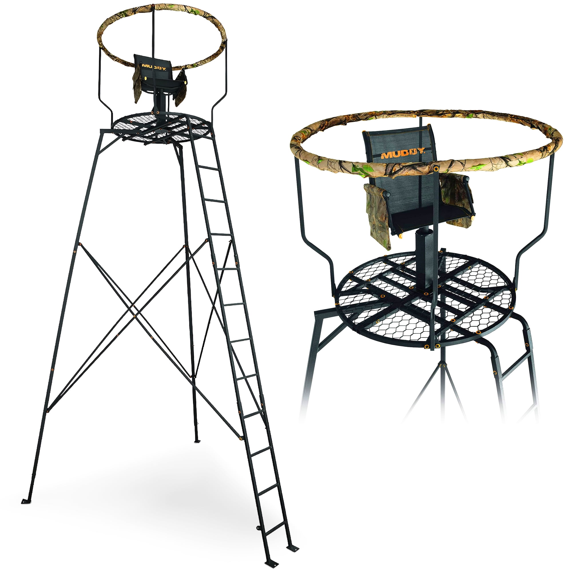 Muddy Liberty 16' Steel Hunting Tripod Stand, 300lb Support, Flex-Tek ...