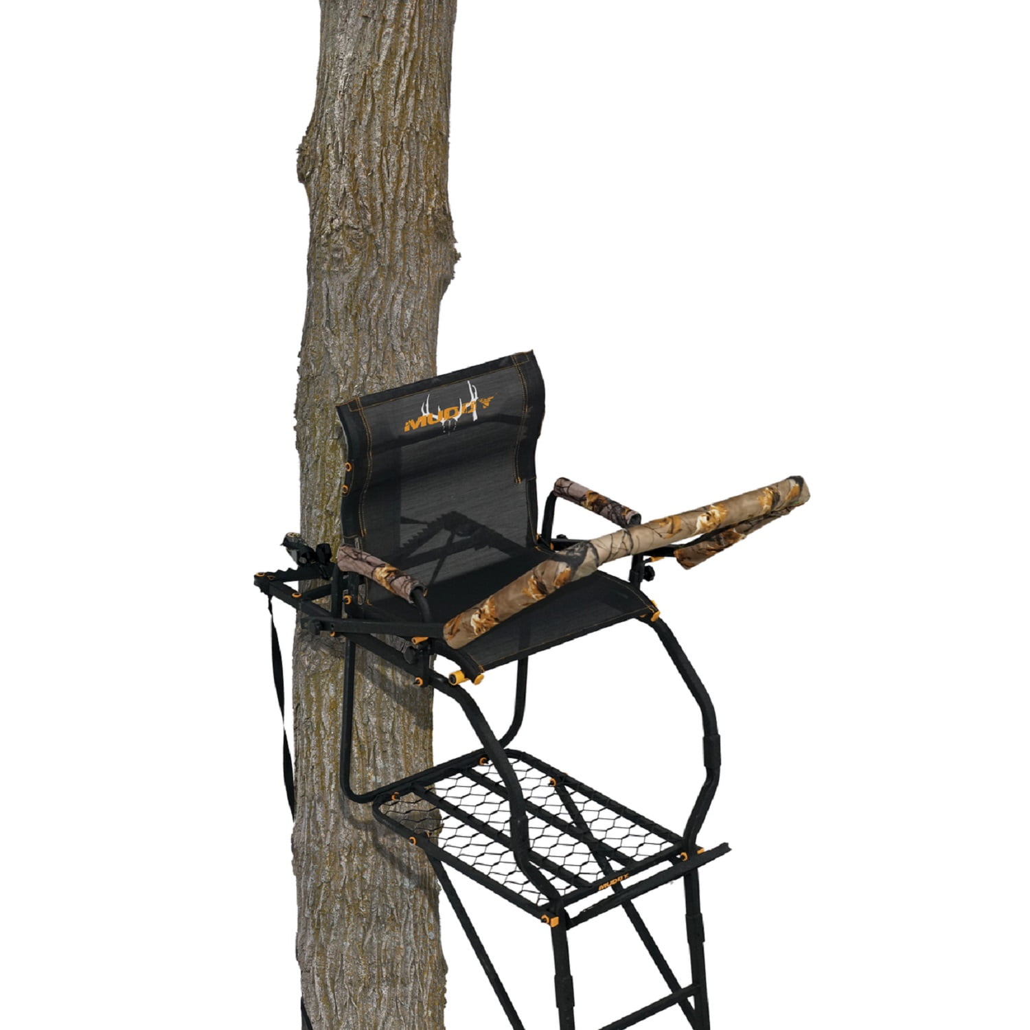 Muddy Huntsman Deluxe 17ft 1-Person Platform Tree Stand, Black, Hunting ...