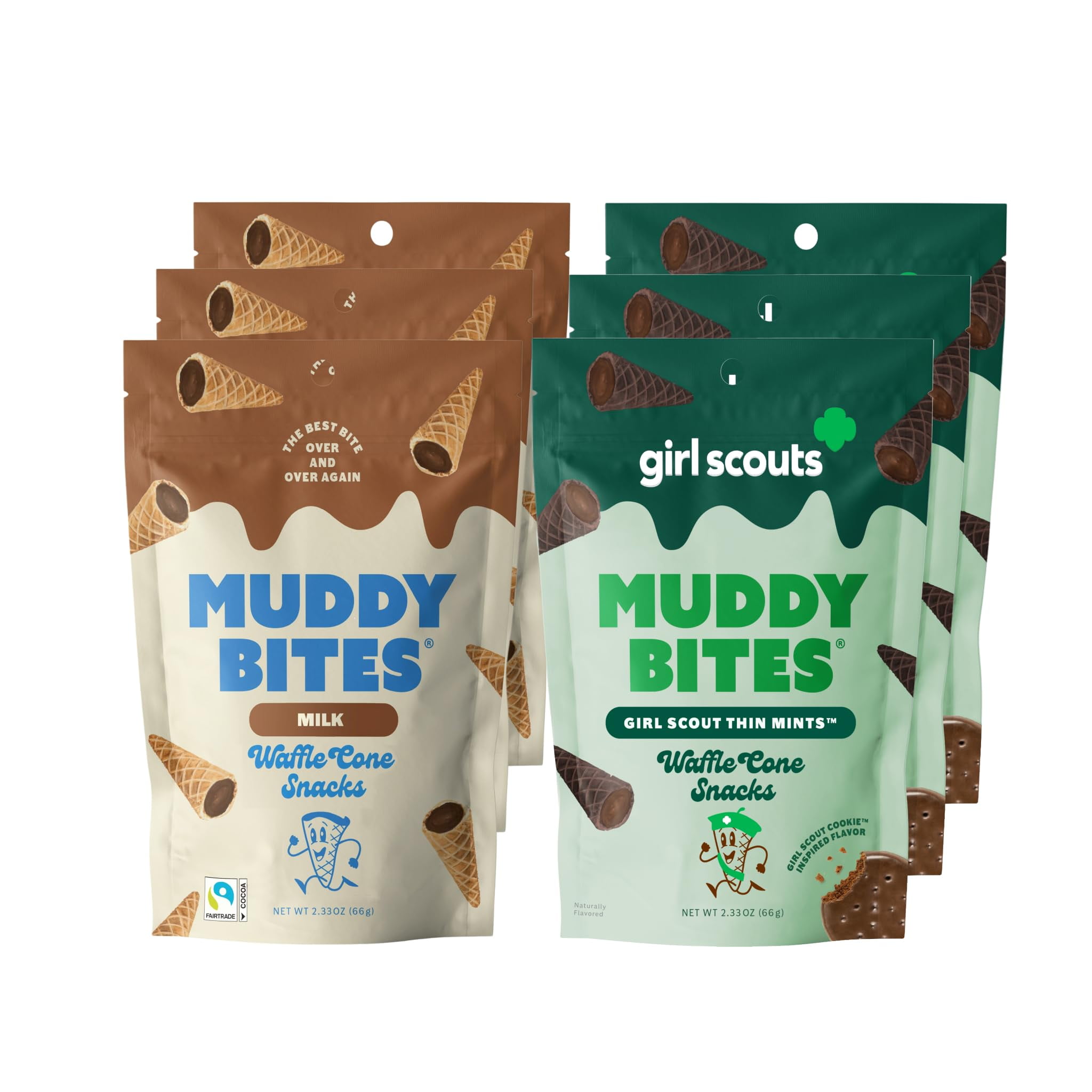 Muddy Bites Cone XEF1 Snacks Bite Sized Filled Cone Bites for Snack or ...