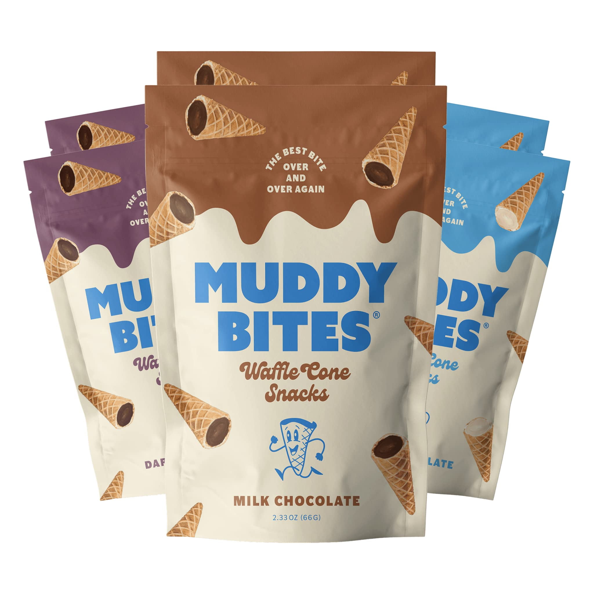 Muddy Bites Waffle Cone RE32 Snacks Bite Sized Chocolate Waffle Cones ...