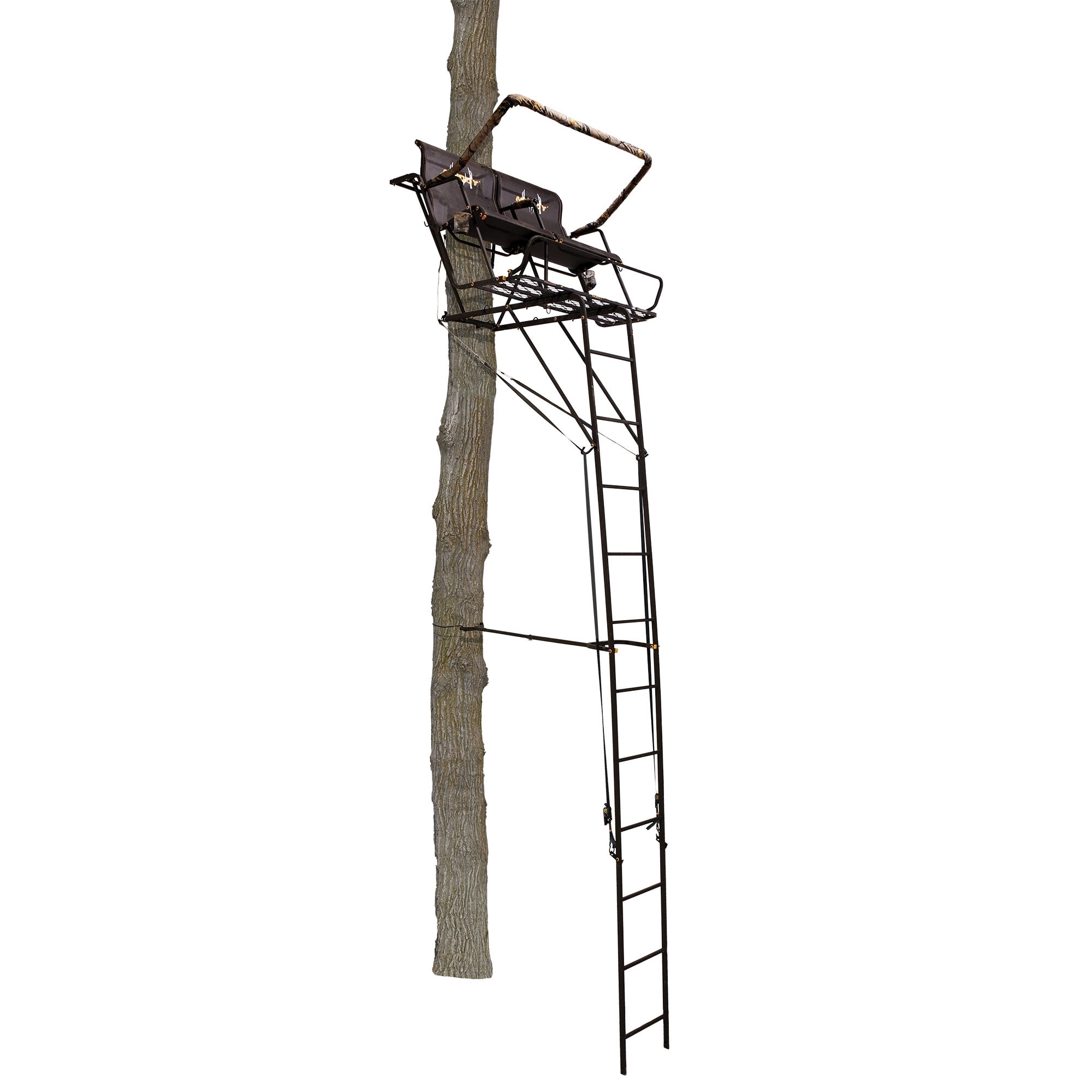 Muddy Boss Stronghold 2.5 Hunting 18ft Ladder Stand with Shooting Rail ...