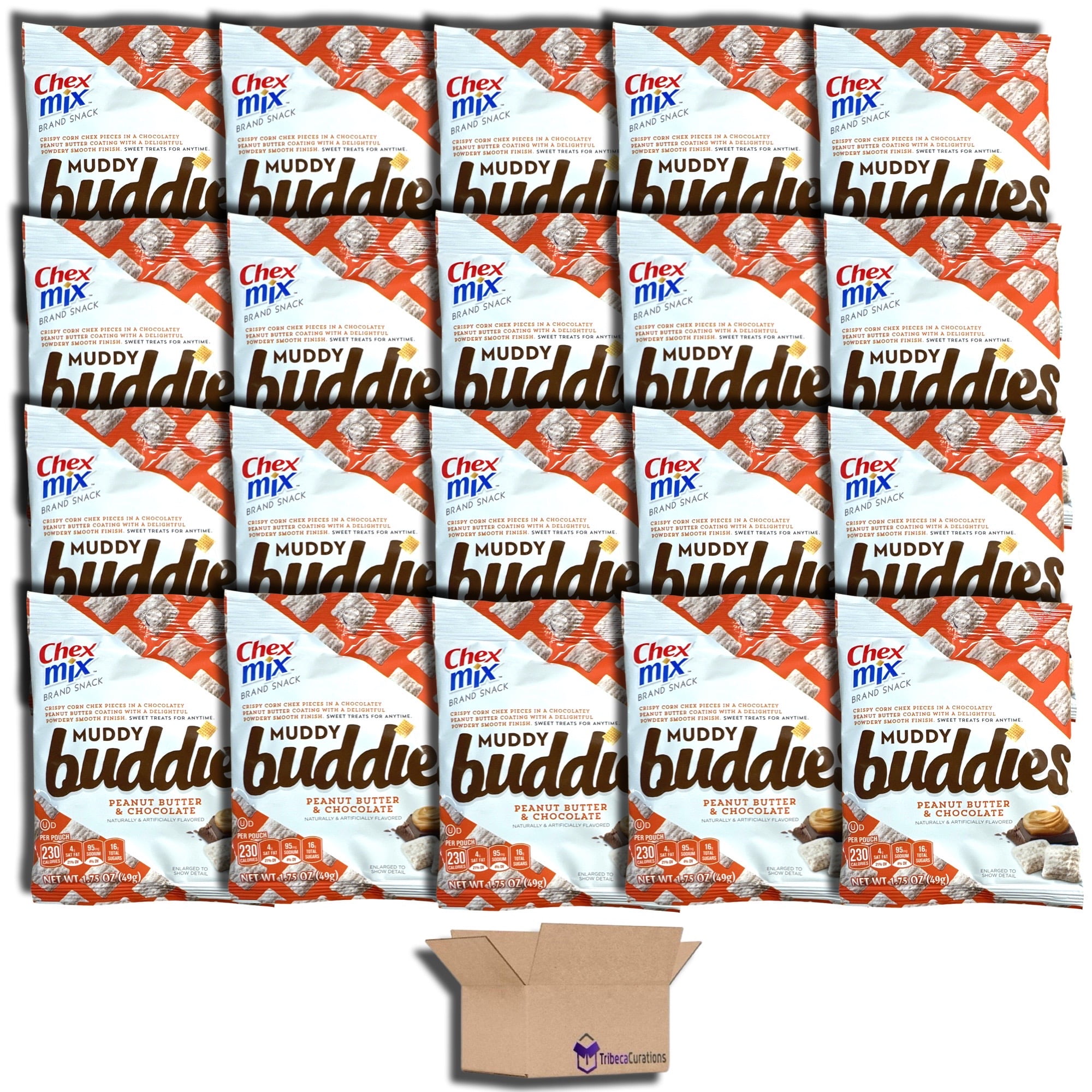 Muddy Buddies Peanut Butter & Chocolate Snack Mix, 1.75 Oz, Pack of 20 ...