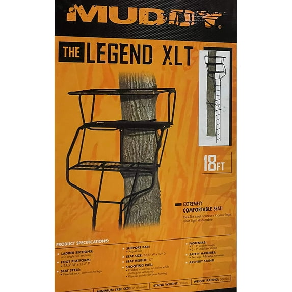 Muddy Legend XLT 2 Man Tree Stand 18 FT. - 500 lb. Rated - 2 Four Point ...
