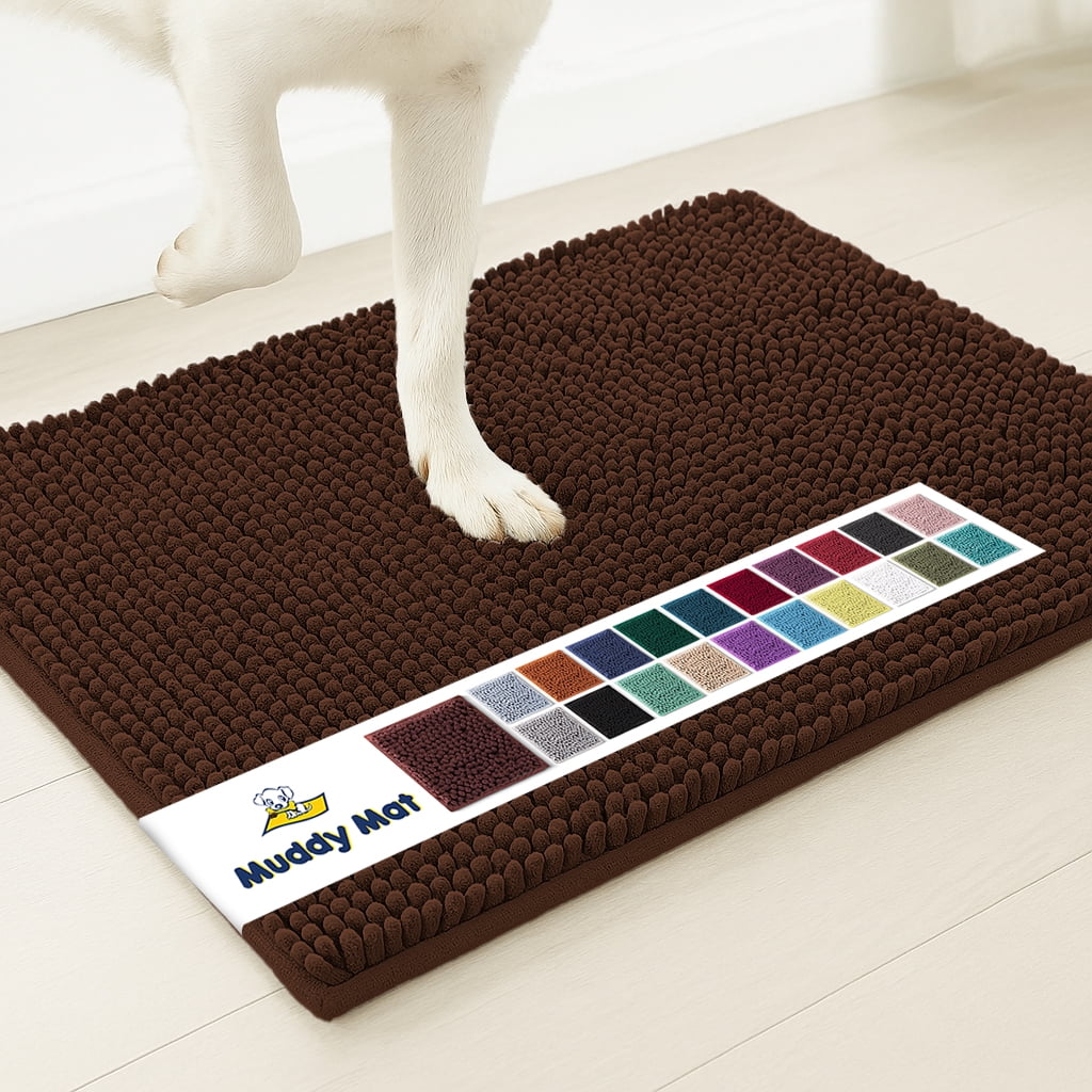 "Muddy Mat Absorbent, Non-Slip Door Mat/Pet Rug, Washable - Brown, XL ...