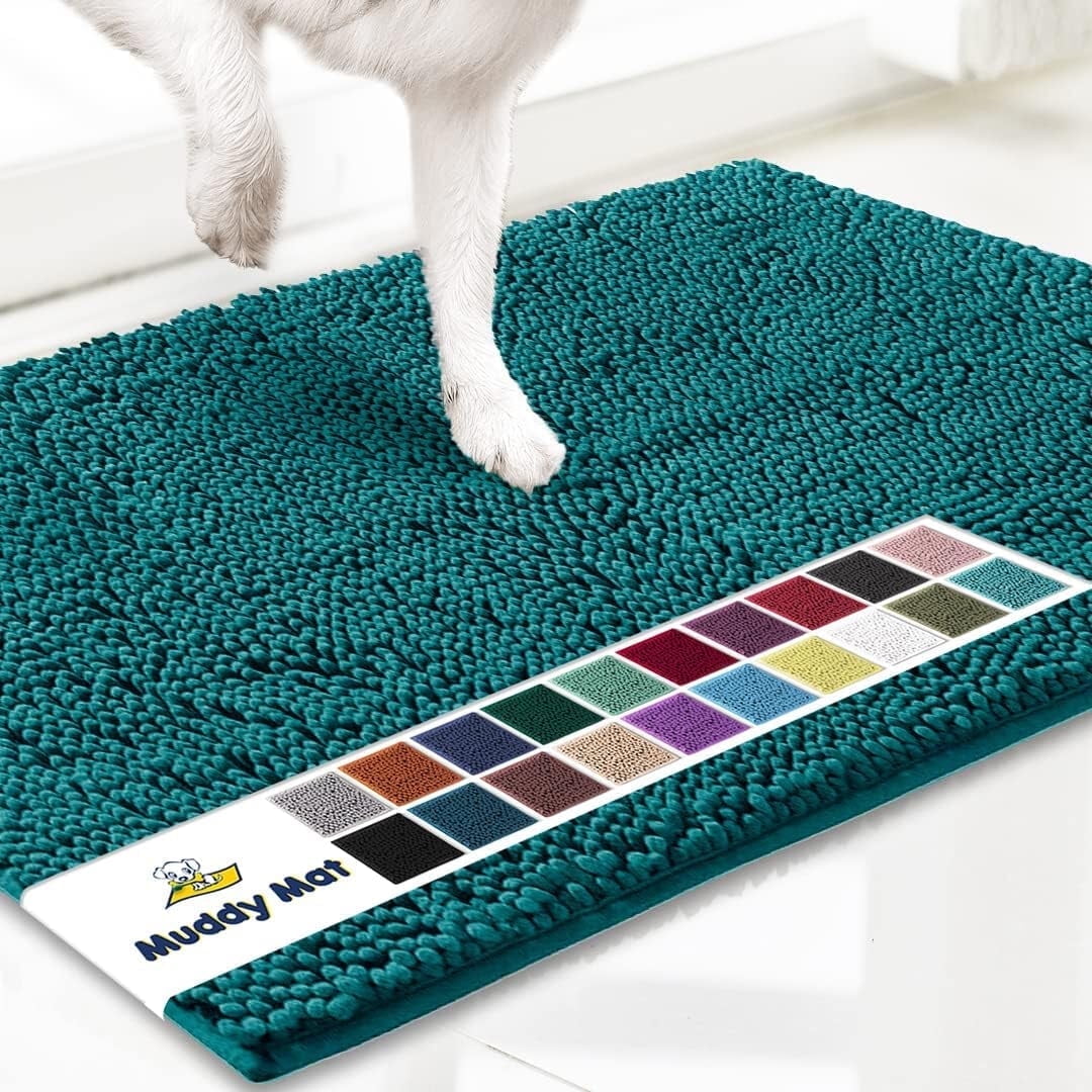 Muddy Mat Microfiber Dog Door Mat 24x35 inches, Washable Entryway Rug ...