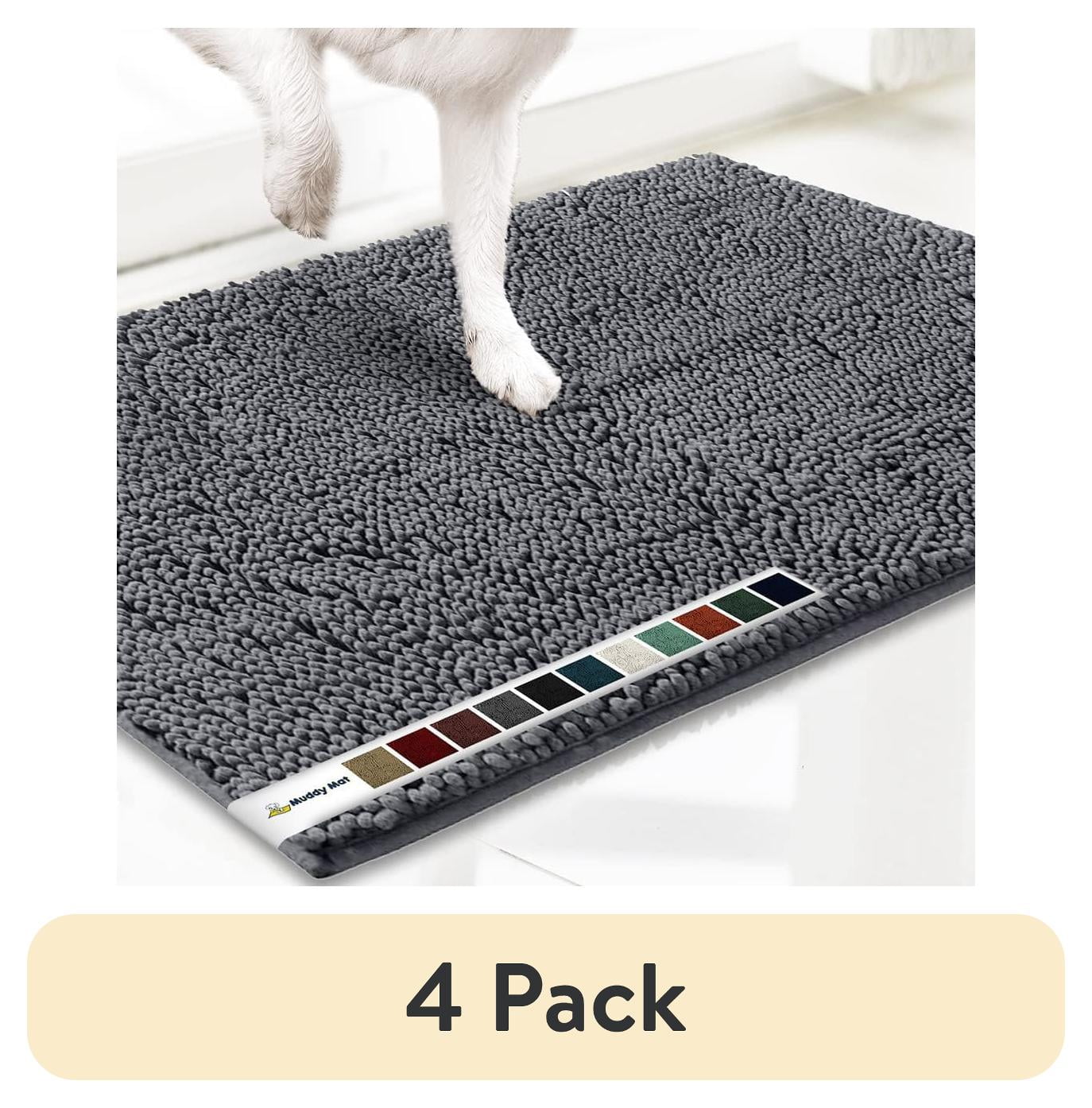(4 pack) Muddy Mat® SHOWN ON TV Highly Absorbent Microfiber Door Mat and Pet Rug Non Slip Thick ...