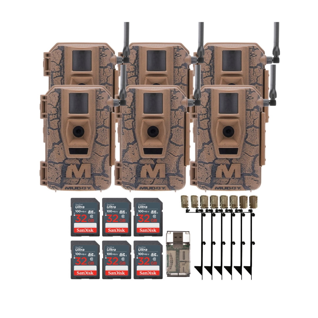 Muddy Mitigator Cellular 24MP Imaging Trail Camera (6-Pack) Bundle with ...