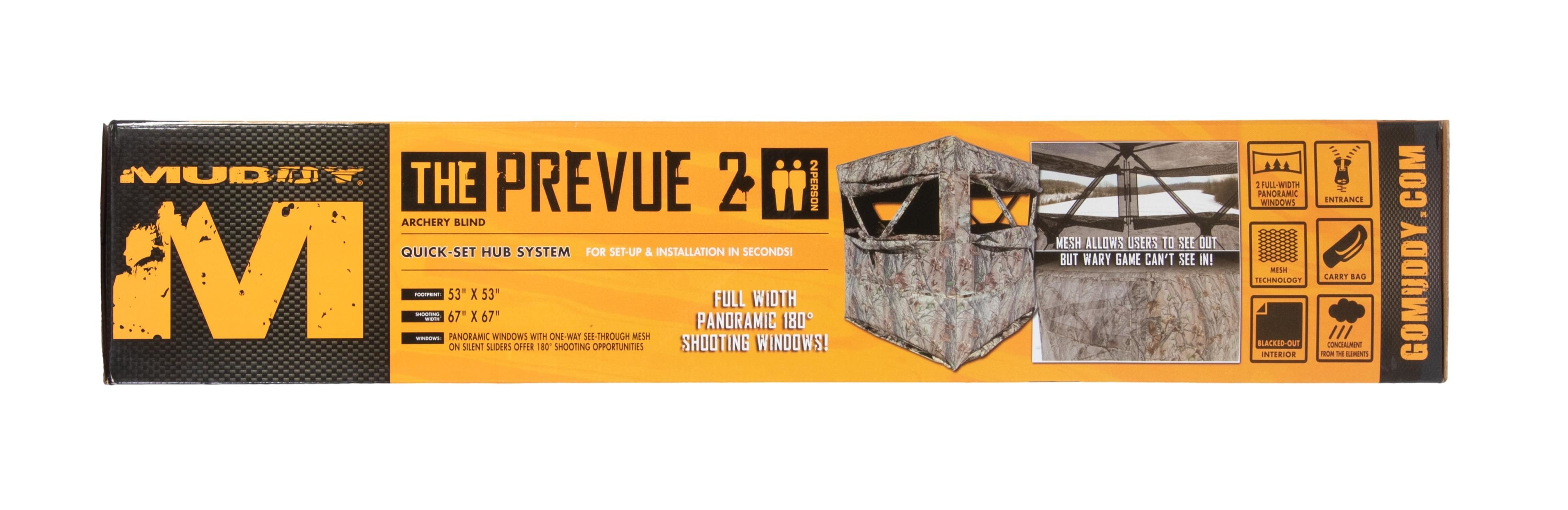 Muddy Prevue 2 Ground Blind, Epic Camo, Two Panoramic See-Through ...
