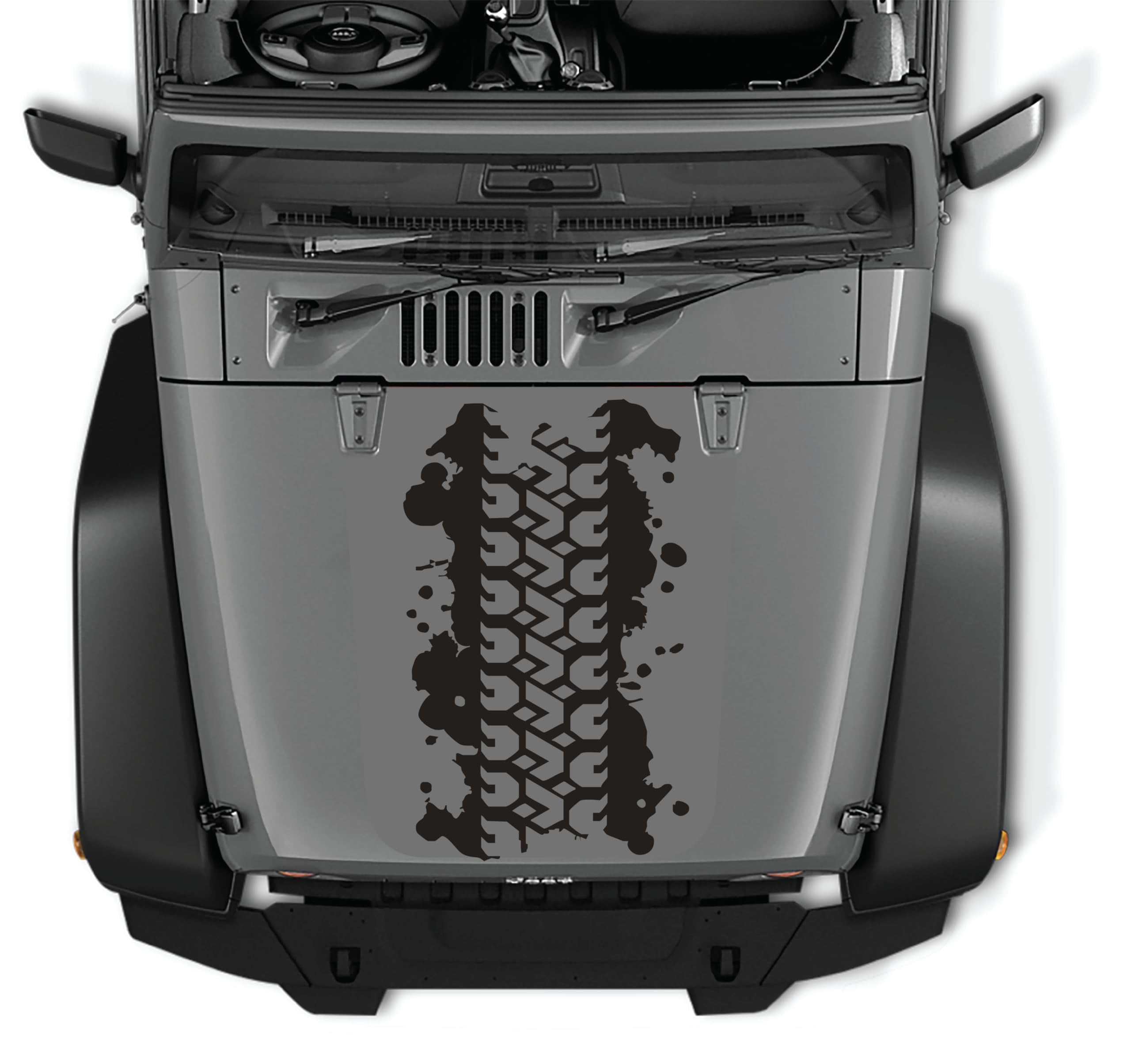 Muddy Tire Track Splash Vinyl Decal Hood Sticker - Fits on & Compatible ...