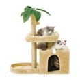 Mudie 31 5 Cat Tree Cat Tower For Indoor Cats With Green Leaves Cat
