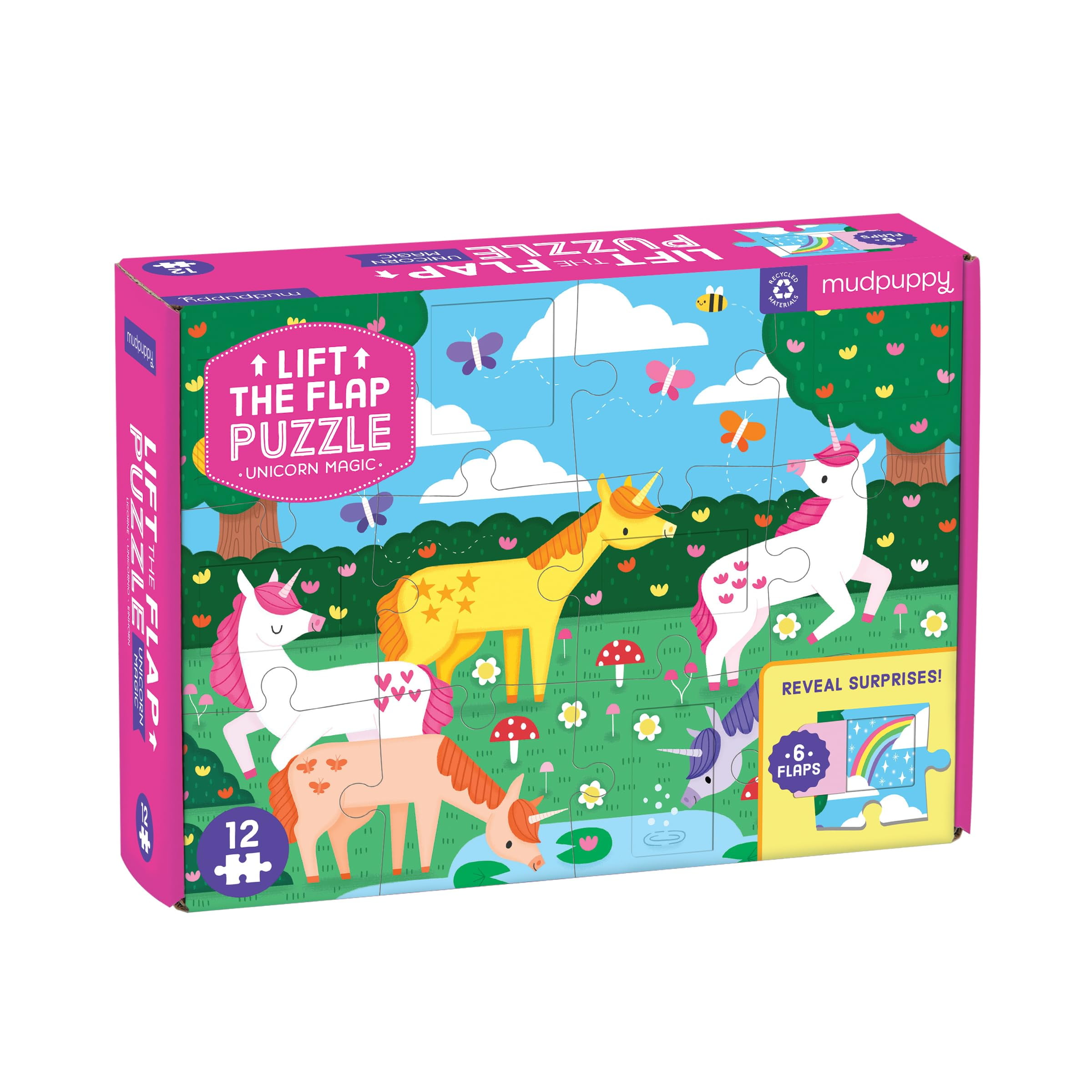 Mudpuppy’s Unicorn Magic Lift YPF5 The Flap Puzzle, 12 Jigsaw Pieces ...