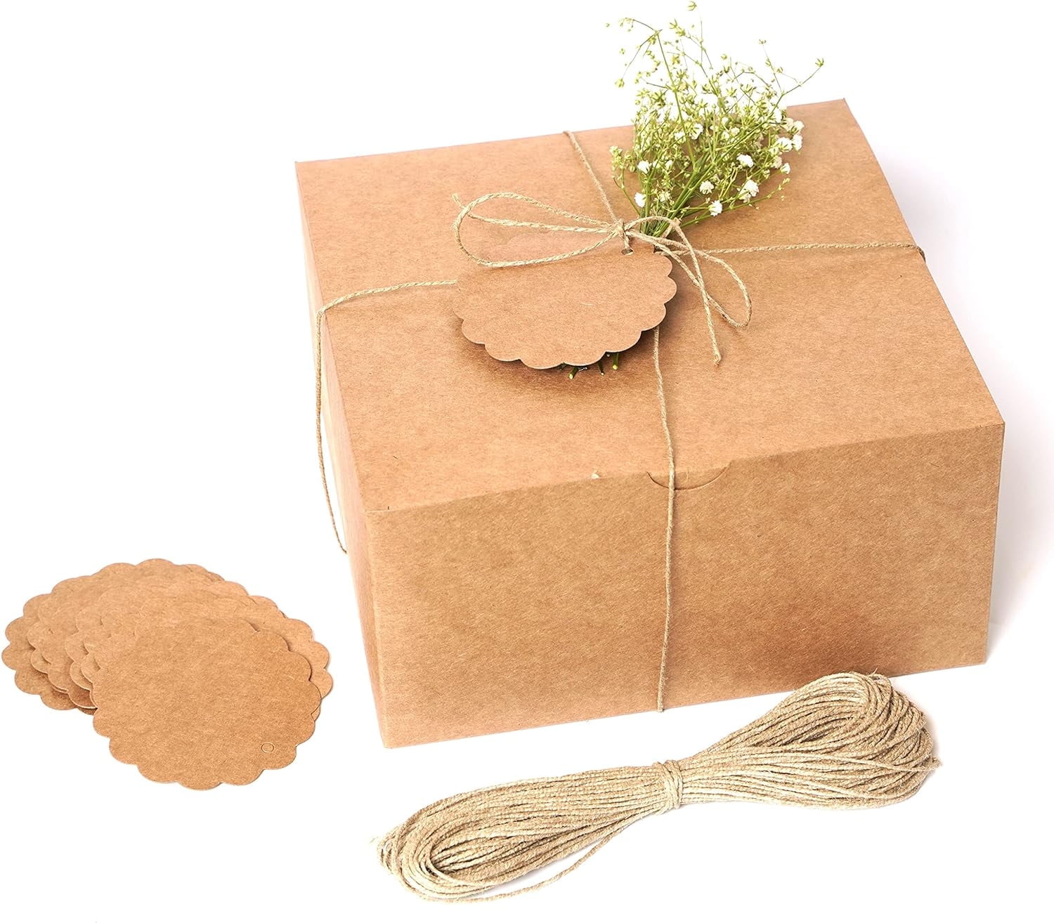 Mudrit 10pcs Kraft Gift Boxes with Lids for Presents, Bridesmaid ...