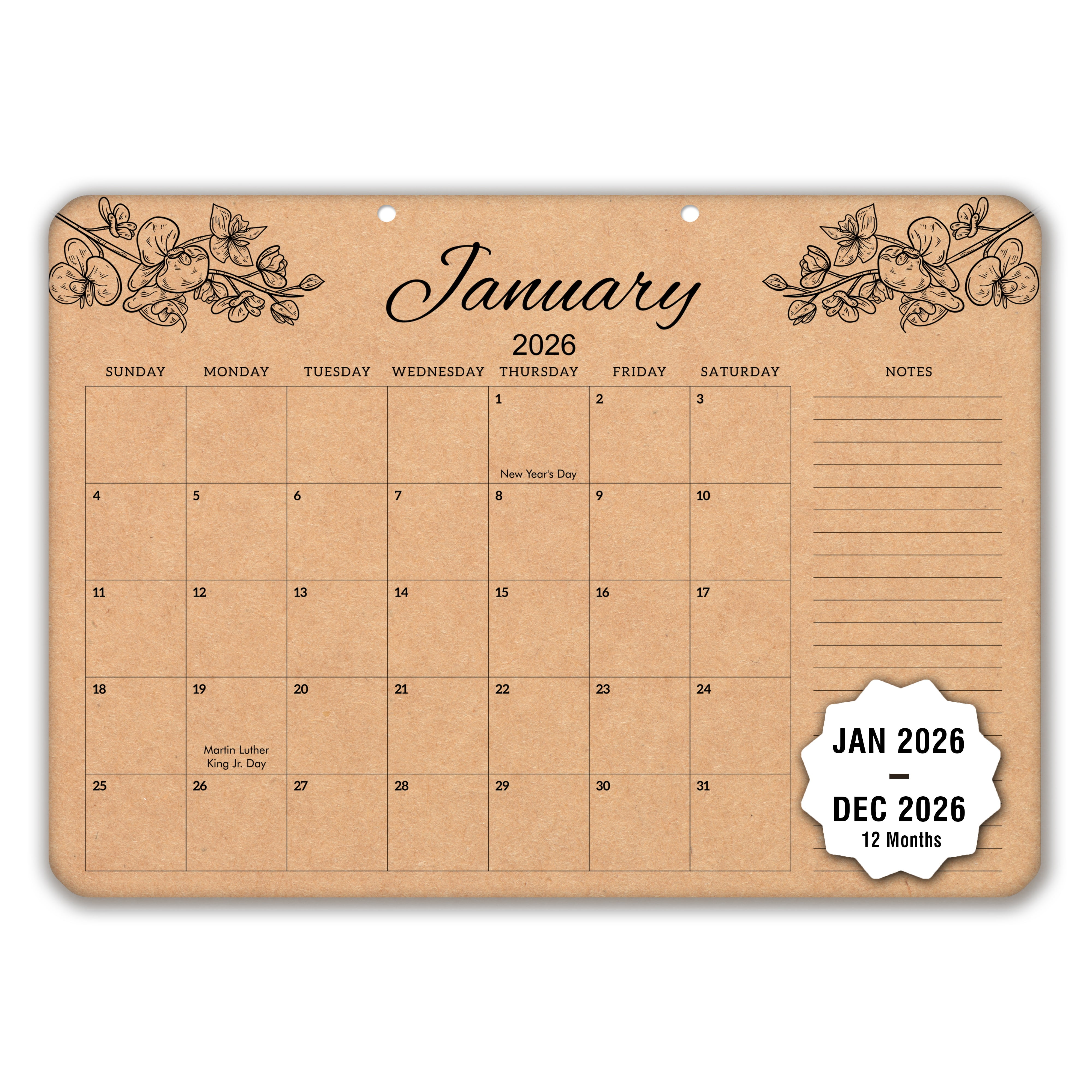 Mudrit Desk Calendar 2026, 12x17 inches, Coloring Pages, Desk Blotter ...