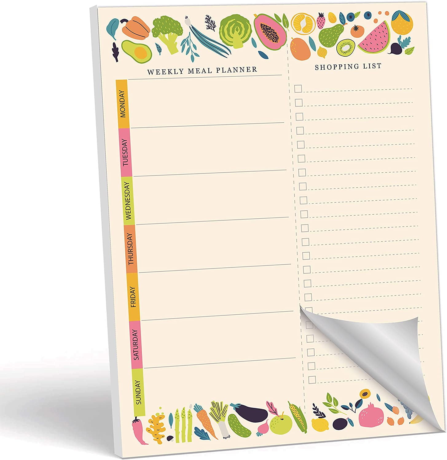 Mudrit Magnetic Weekly Meal Planner Notepad with Tear Off Grocery ...