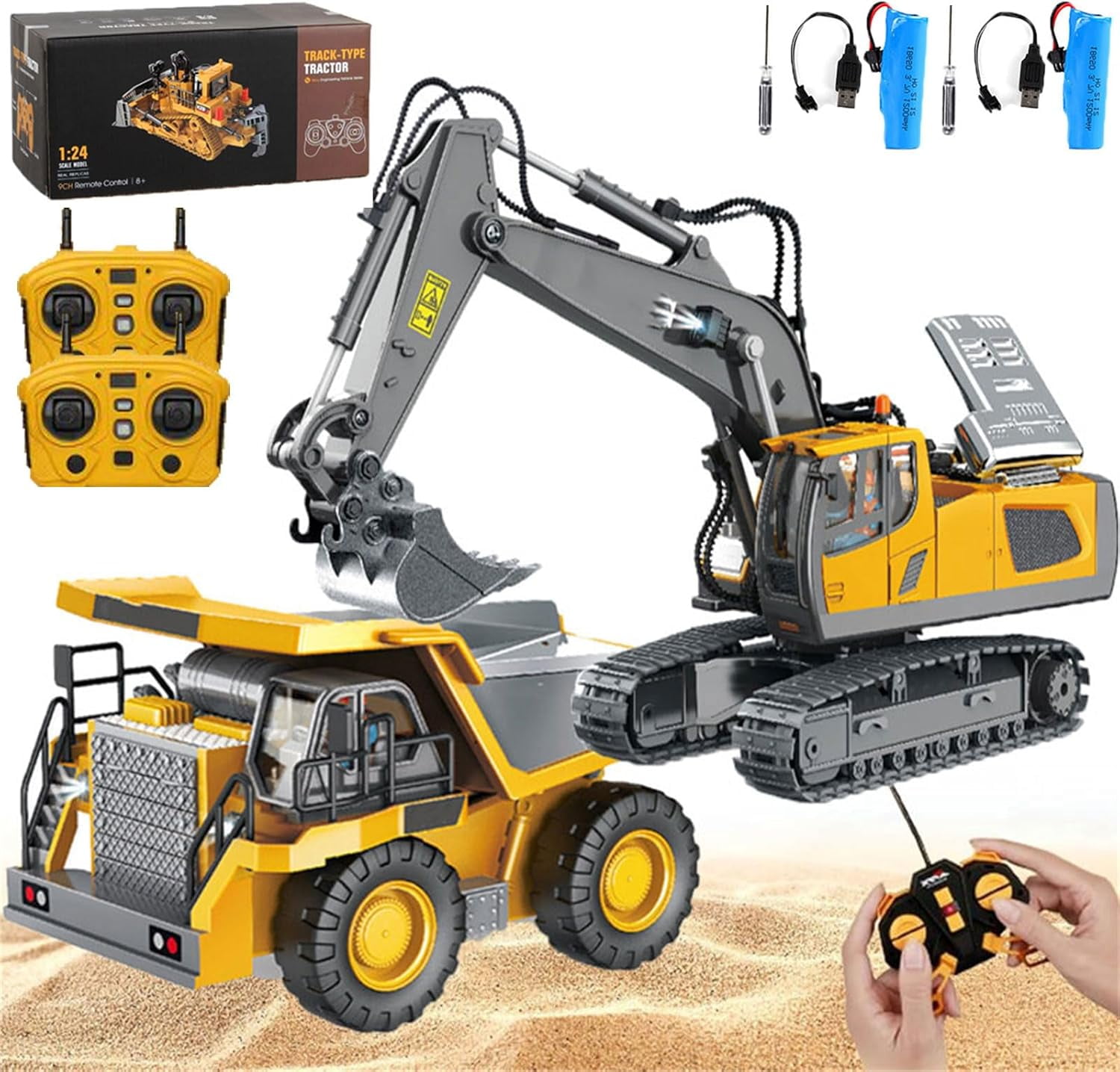Mudsterz Construction RC Set of 4, Heavy-Duty RC Excavator for Adults ...