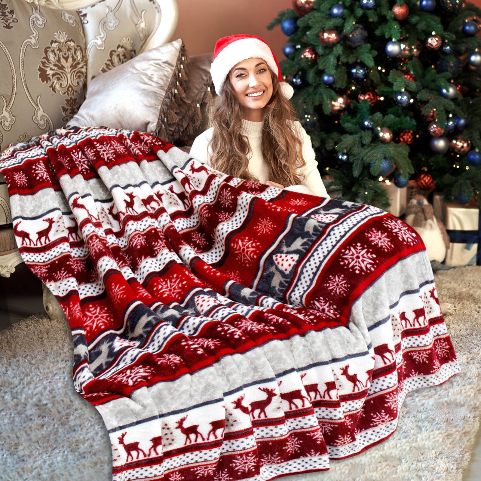 Muecwrye Christmas Blanket and Throws Clearance! Cute Christmas Tree ...