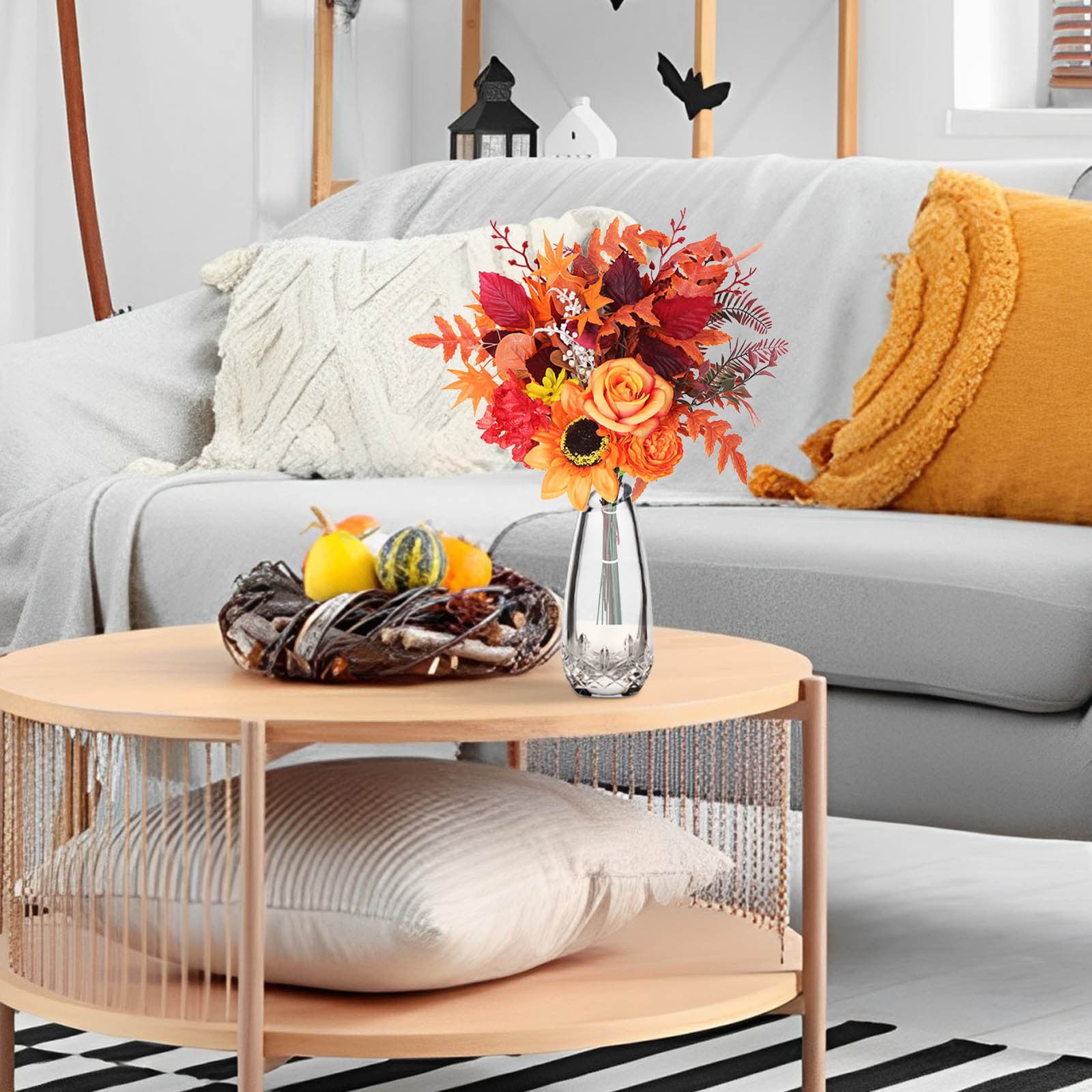 Muecwrye Fall Flowers, Sunflowers Artificial Flowers, Fake Silk Fall ...