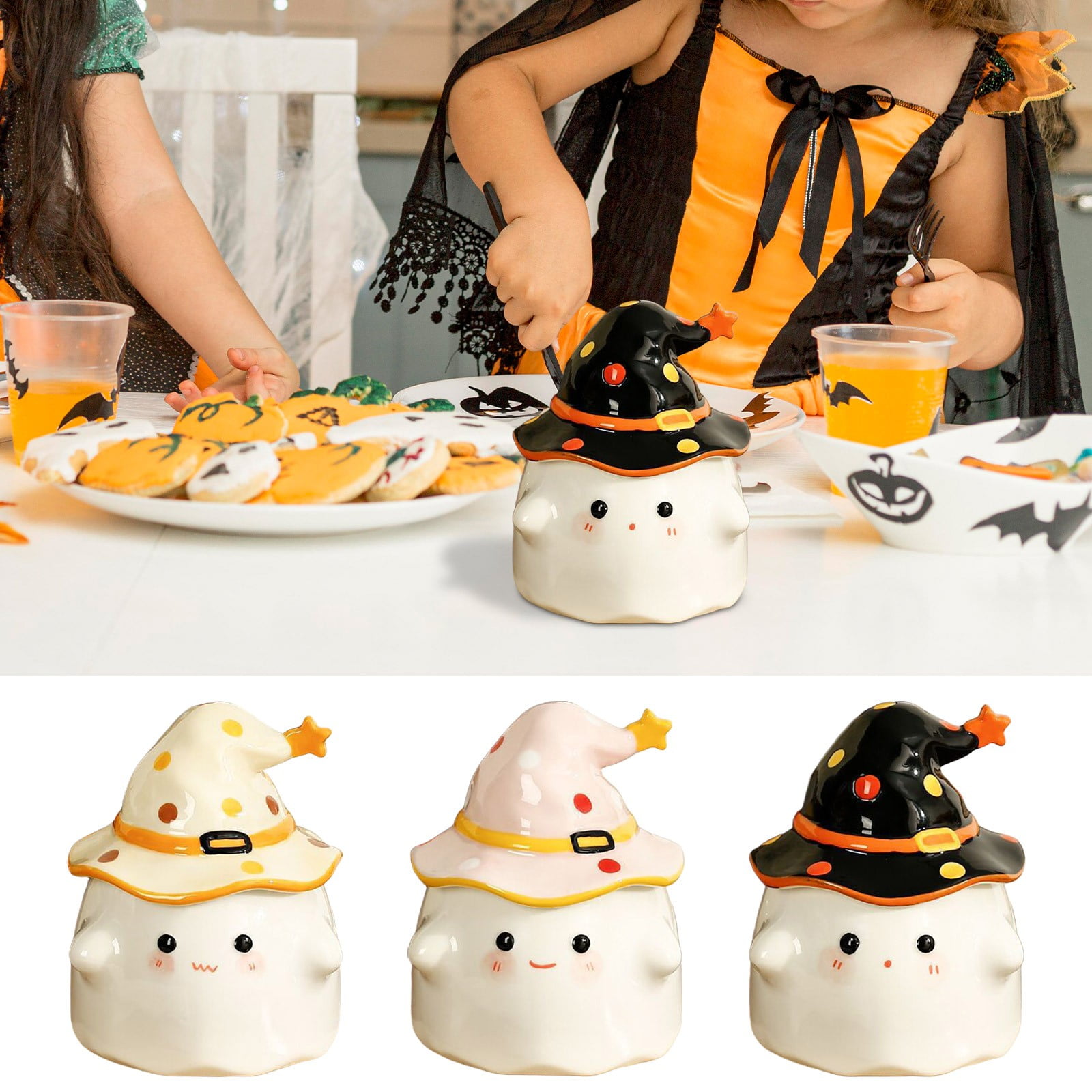 Muecwrye Ghost Mug, Halloween Ceramic Coffee Mugs with Lid ...