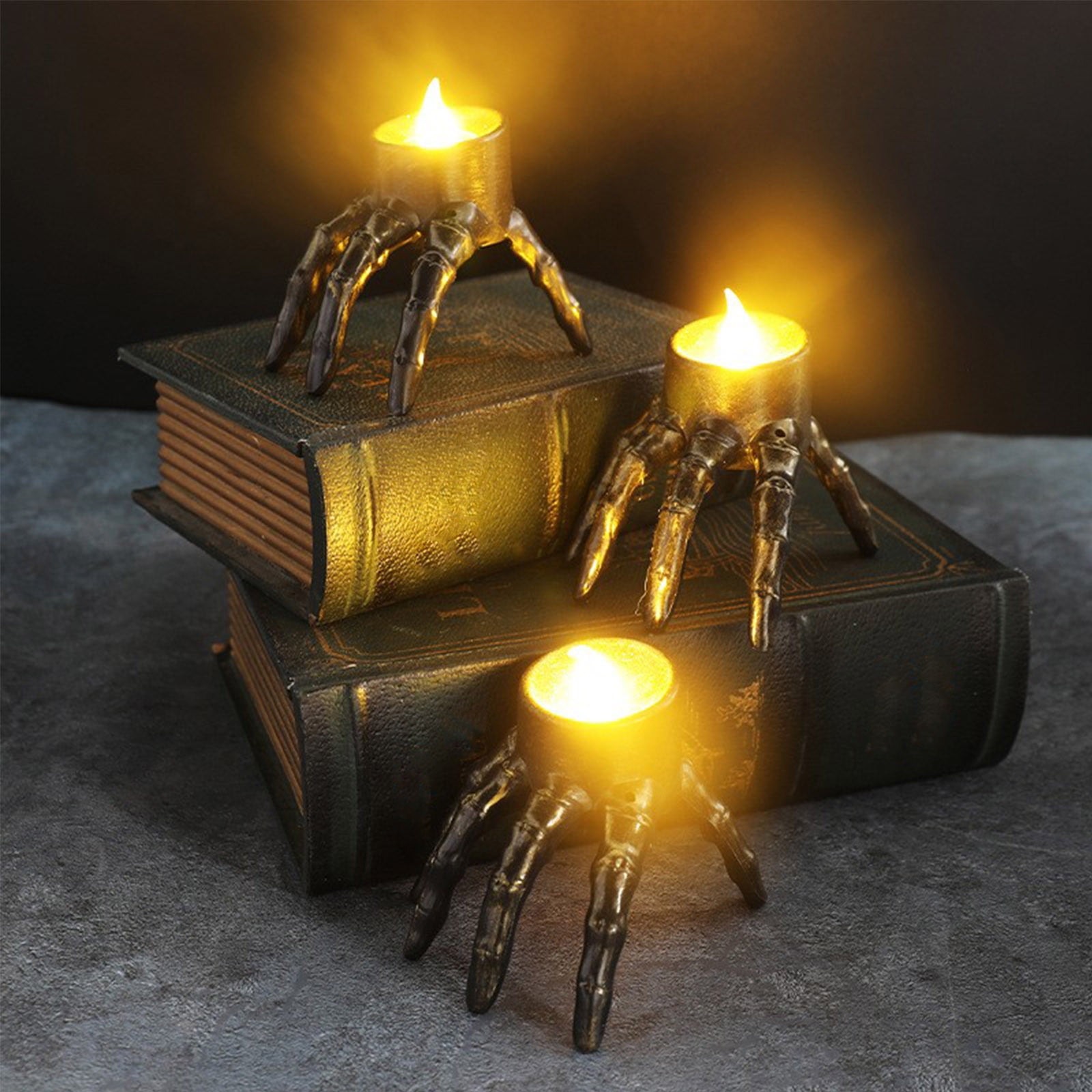 Muecwrye Halloween Skeleton Lights Decorations, Halloween Candles Lamp ...