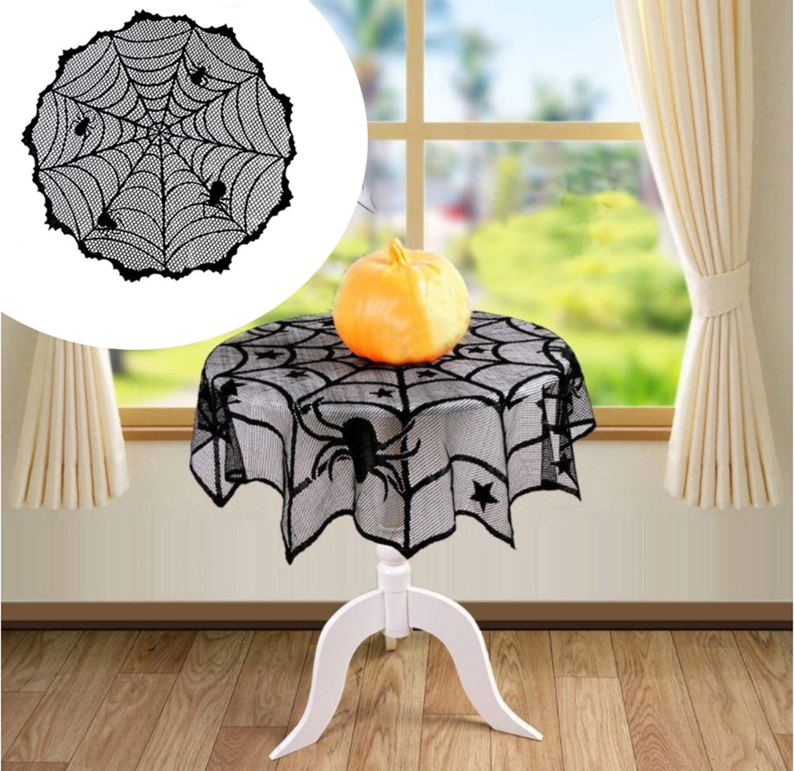 Muecwrye Halloween Tablecloth, Halloween Spider Web Tablecloth Table ...