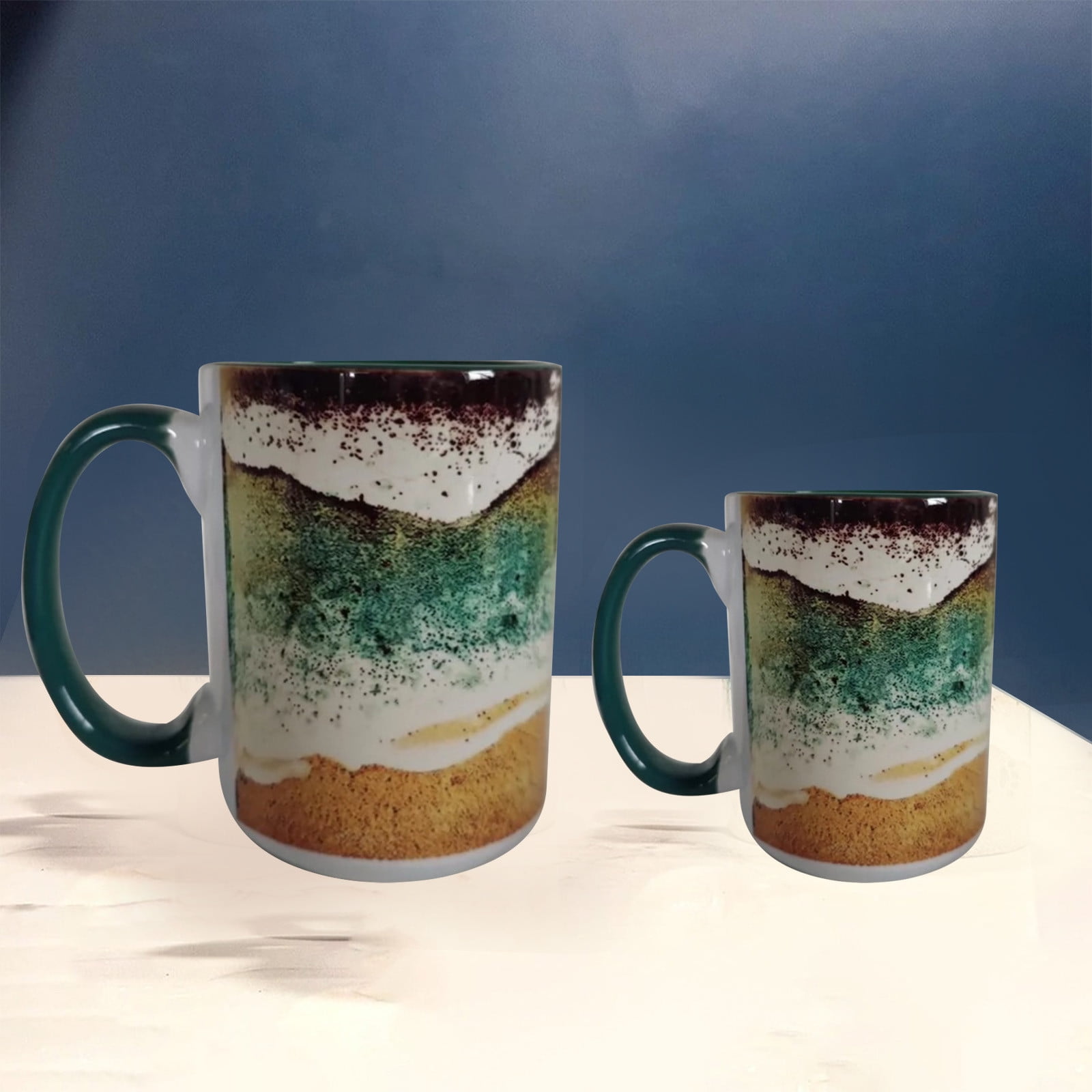 Muecwrye Paw Print Ocean Shoreline Mug, Ocean Shoreline Mug, Handmade ...