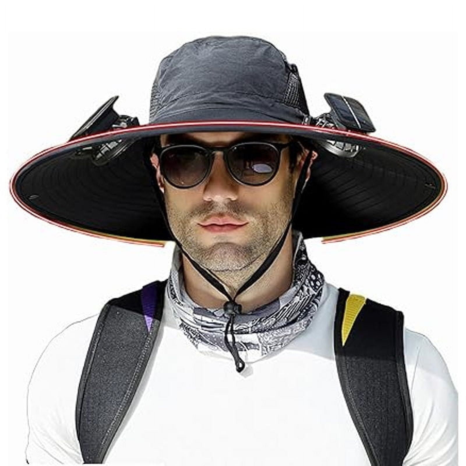 Muecwrye Solar Fan Hats for men, Solar Powered Fan Hat, Hat with Fan ...
