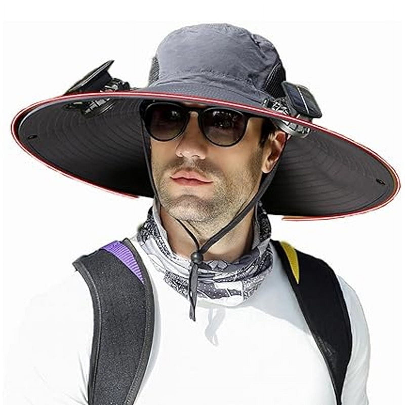 Muecwrye Solar Fan Hats for men, Solar Powered Fan Hat, Hat with Fan ...