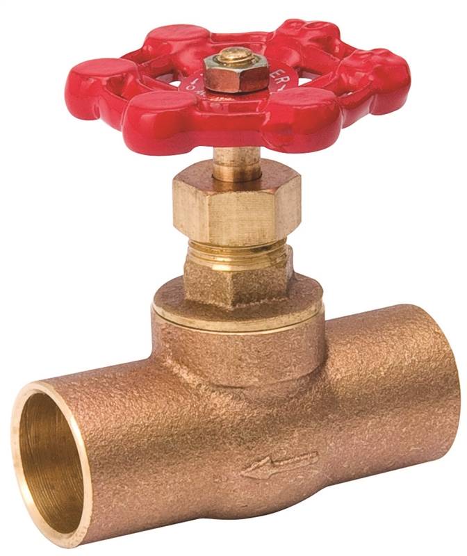 Mueller 105-504NL Stop Valve, 3/4", Brass - Walmart.com