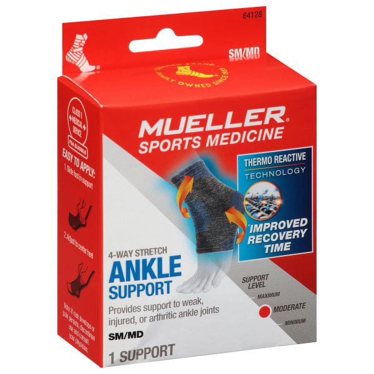 Mueller 4-Way Stretch Premium Knit Ankle Support with Thermo Reactive ...
