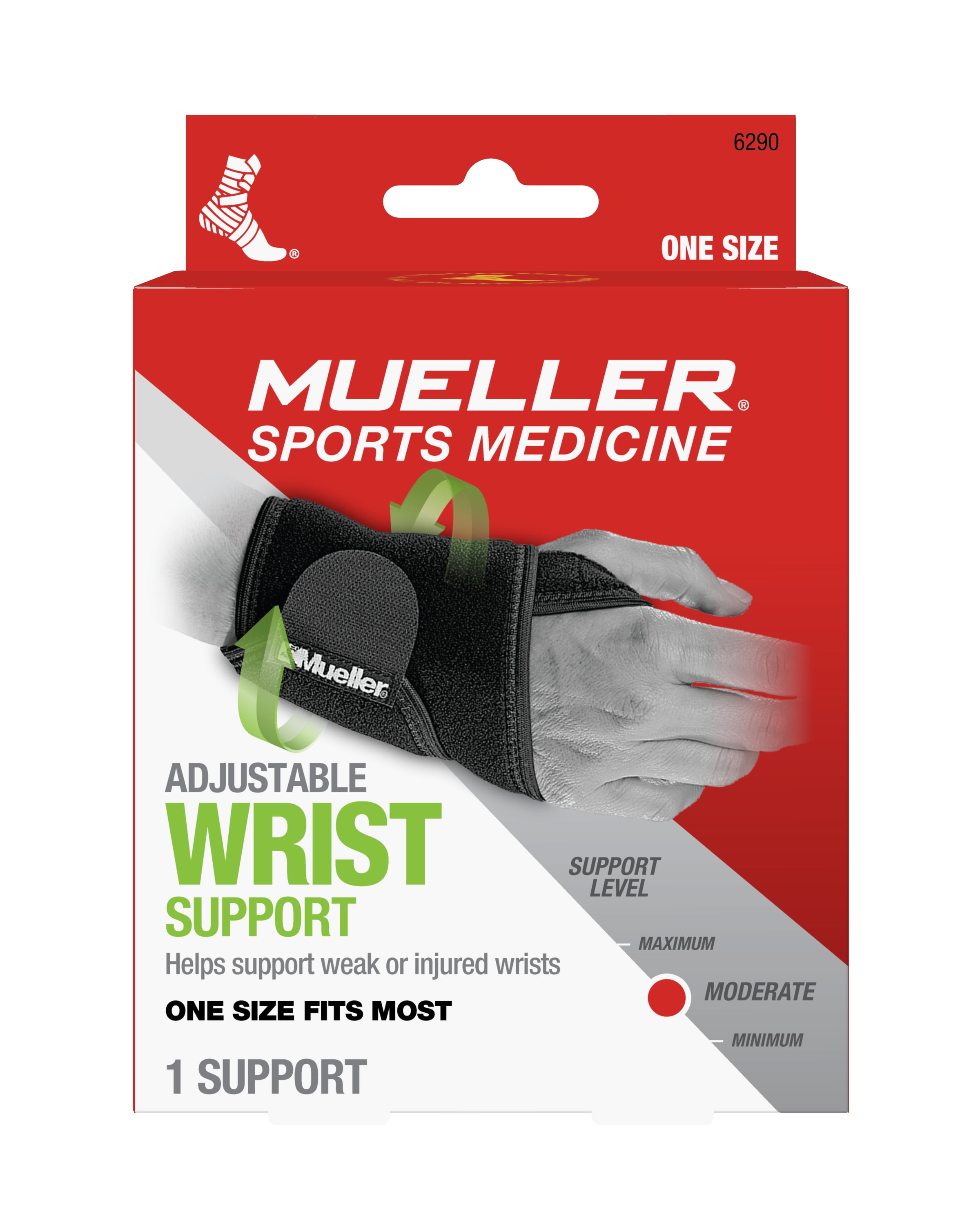 Mueller Adjustable Wrist Support, Black, One Size Fits Most HSA/FSA ...