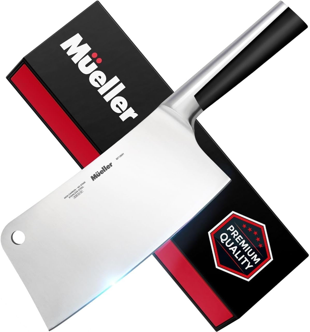 MÜELLERHOME 7-inch Butcher Knife Meat Cleaver, Heavy Duty Bone Chopper ...