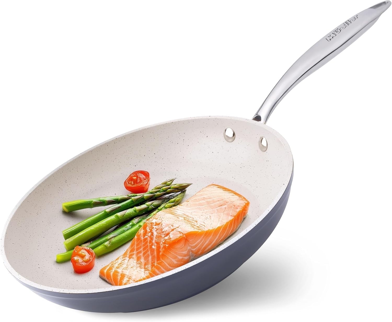 MÜELLERHOME Frying Pan, Heavy Duty German Stone Coating Non Stick ...