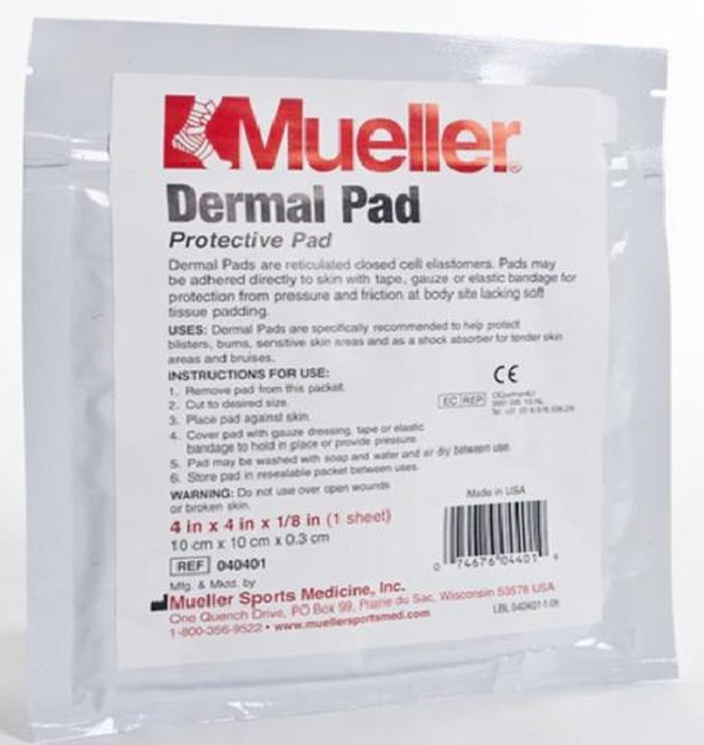Mueller Dermal Pads, 4in x 4in x 1/8in thick, Case of 12 - Walmart.com