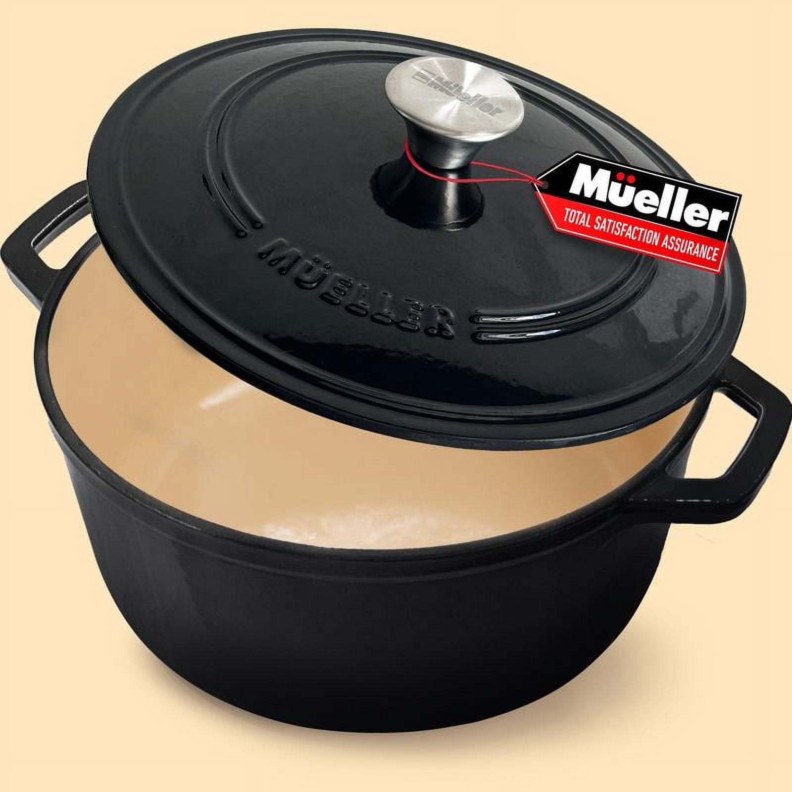 Mueller DuraCast Enameled Cast Iron Dutch Oven Pot with Lid, 4.5, 6 or ...