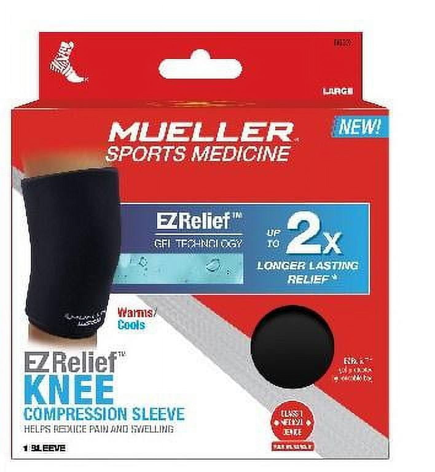 Mueller EZ Relief Compression Sleeve with Hot/Cold Gel, Unisex, Small, Pain & Swelling Support ...