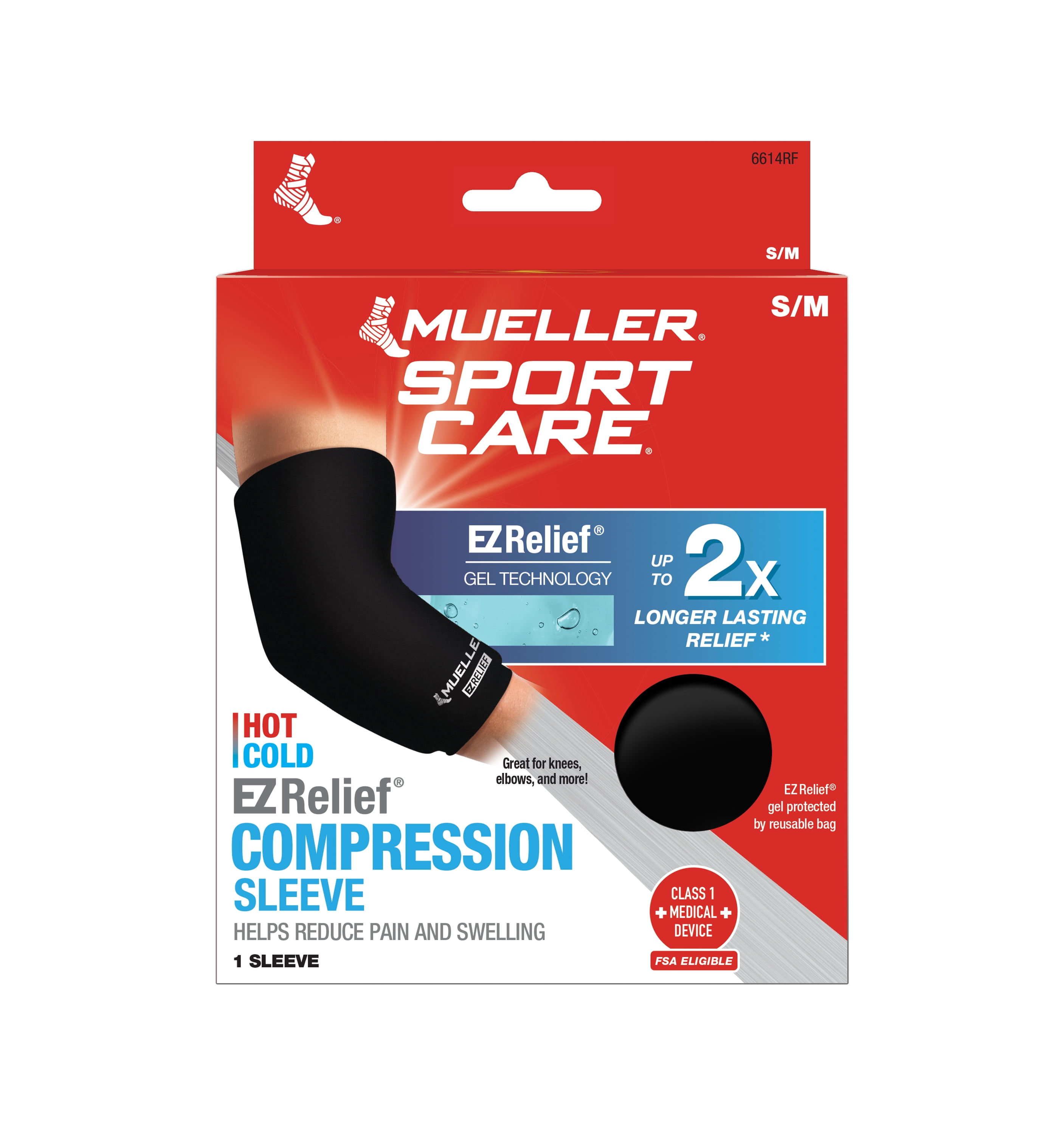 Mueller EZ Relief Compression Sleeve with Hot/Cold Gel, Unisex, Small ...