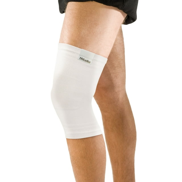 Mueller Extra Large Elastic Knee Brace Support, White, Firm Support ...
