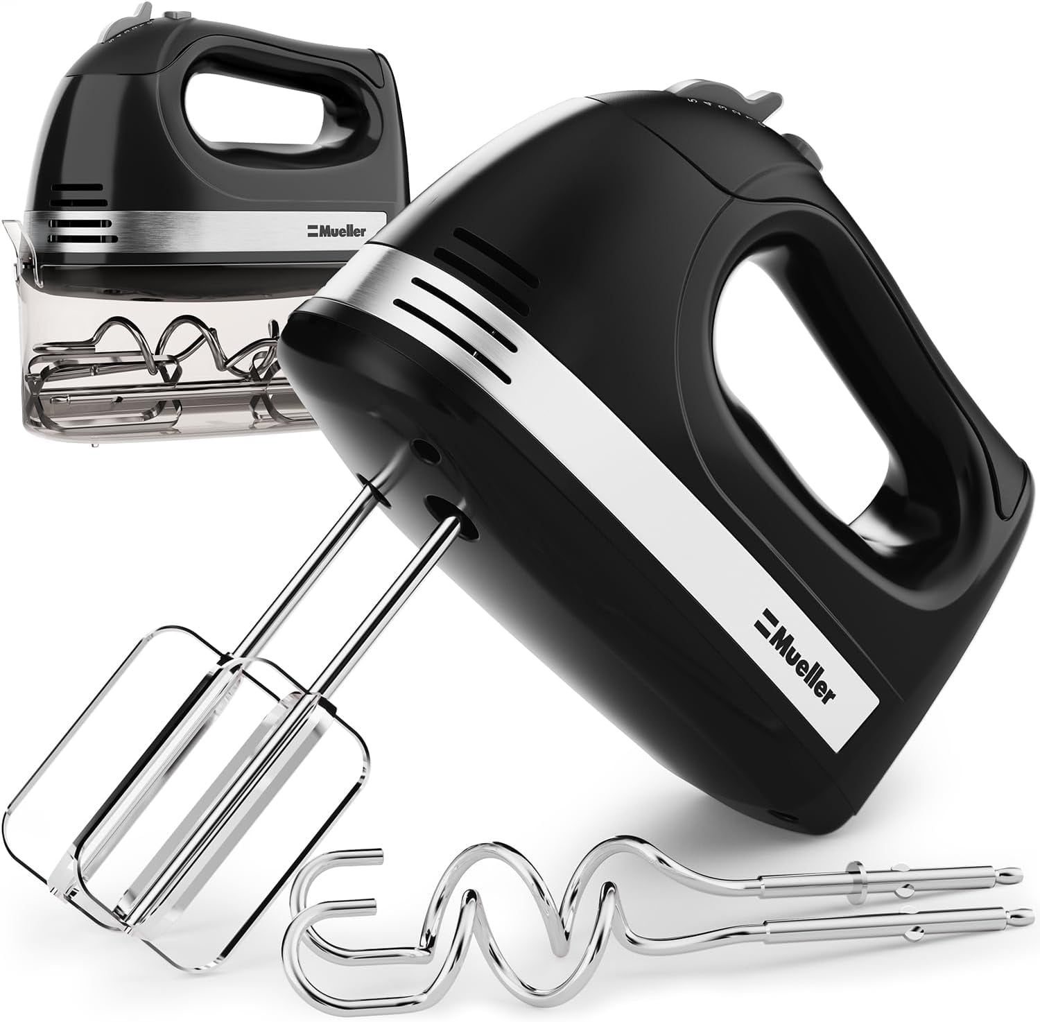Mueller Small Machine Electric Hand Mixer, 5 Speed, Turbo, 250W, Snap ...