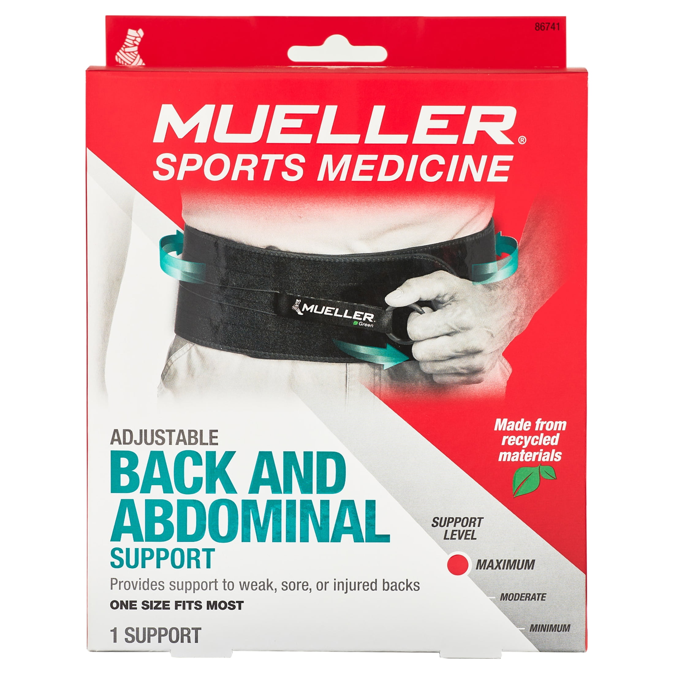 Mueller Green Adjustable Back and Abdominal Support, Black, One Size ...