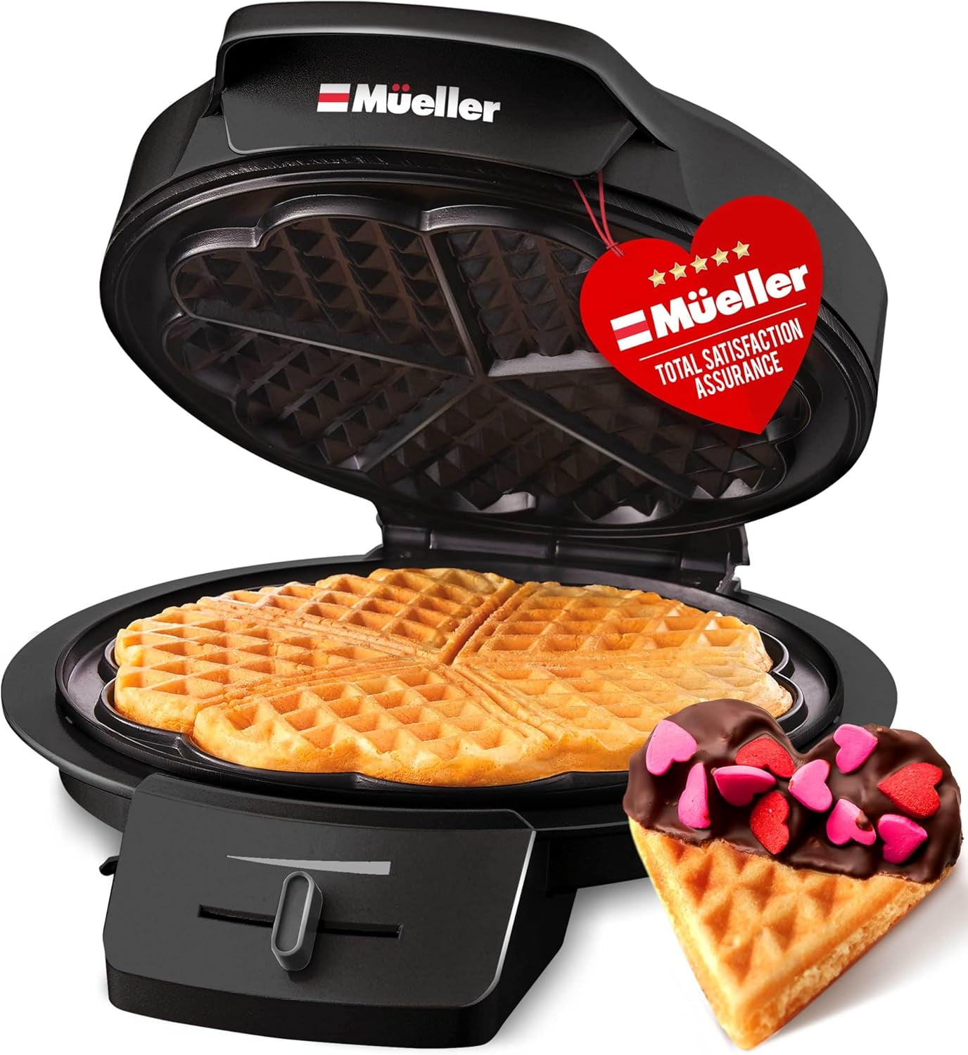 Mueller Heart 5 Waffle Maker, Norwegian Waffle Iron, Adjustable ...