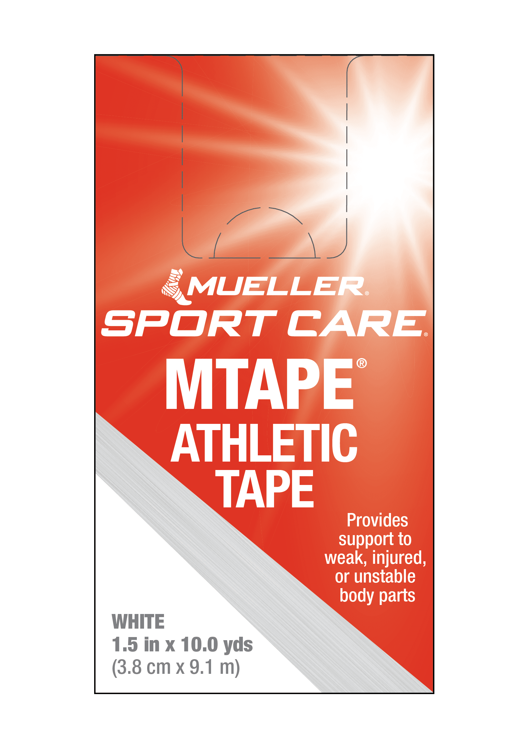 Mueller MTape Athletic Tape, Single Roll, White, 10yd - Walmart.com