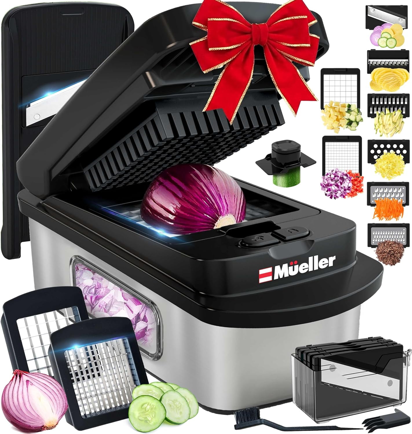 Mueller Pro-Series 10-in-1, 8 Blade Stainless Steel Multi Vegetable ...