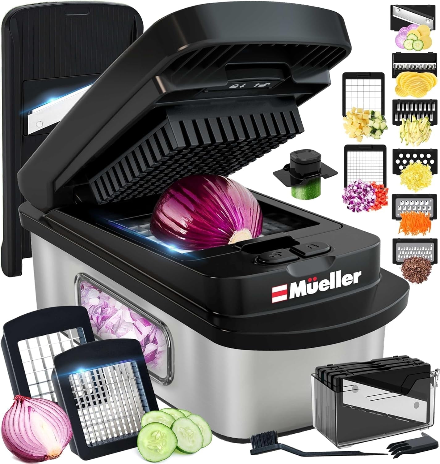 Mueller Pro-Series 10-in-1, 8 Blade Stainless Steel Multi Vegetable ...