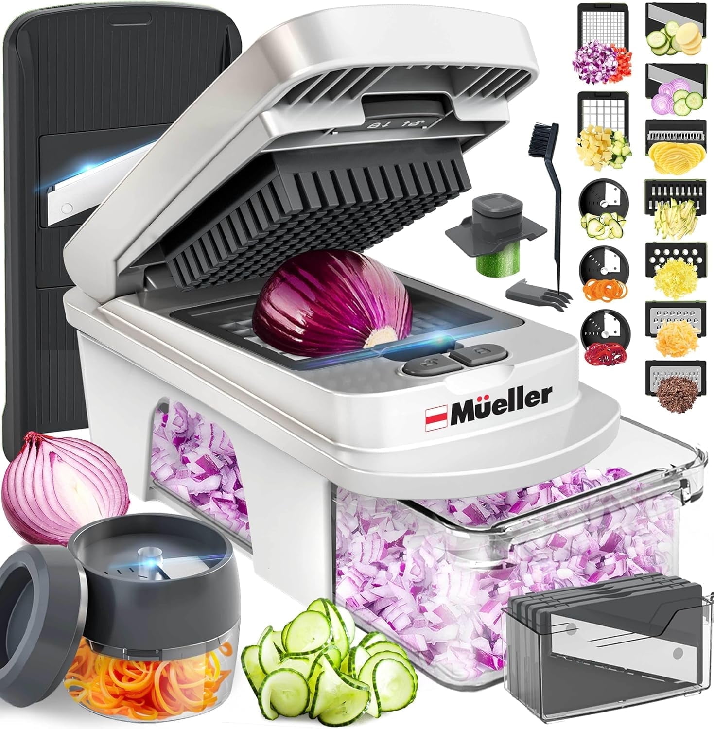 Mueller Pro-Series All-in-One, 12 Blade Mandoline Slicer for Kitchen ...