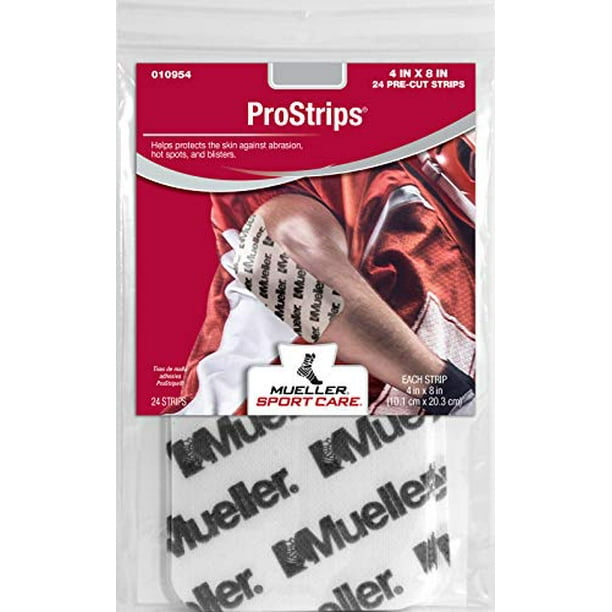 Mueller Pro Strips for Abrasion Control, 4" x 8" Pre-Cut Strips, 24 ...
