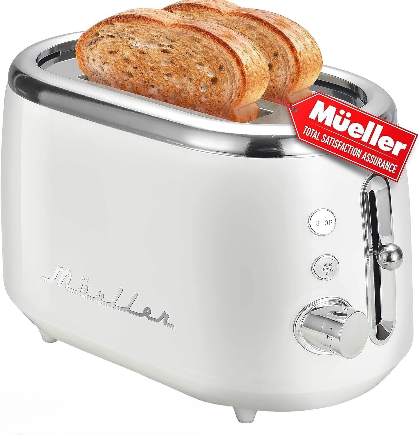 Mueller Retro Toaster 2 Slice with 7 Browning Levels and 3 Functions ...