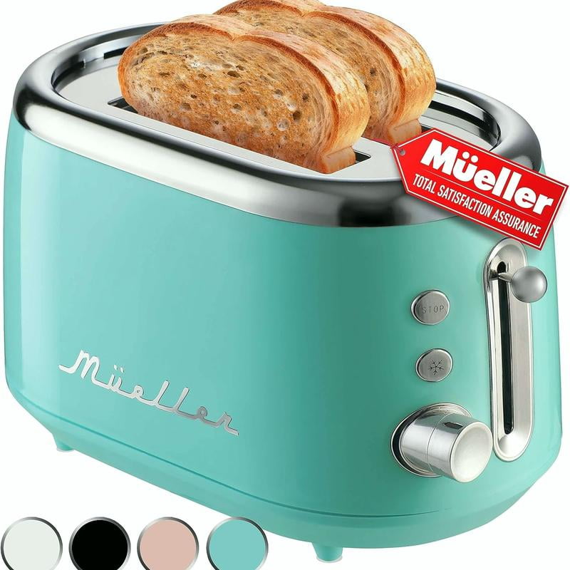 Mueller Retro Toaster 2-Slice with 7 Browning Shade Levels or Electric ...